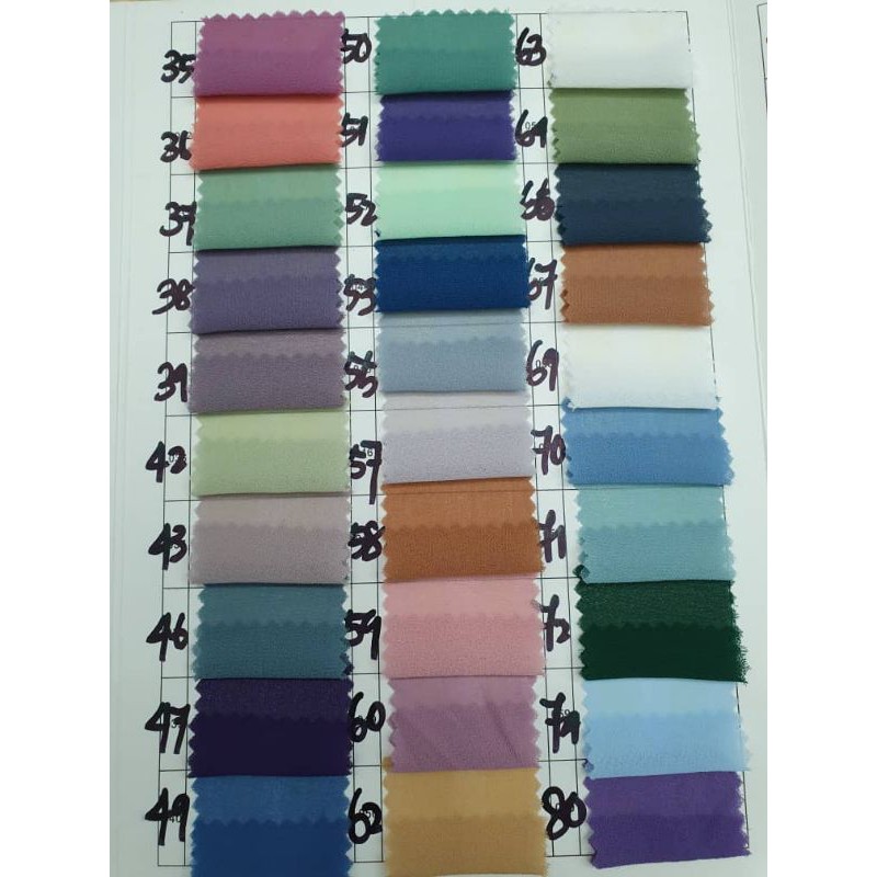KAIN HEAVY CHIFFON PLAIN MURAH / KAIN CHIFFON / KAIN TUDUNG / KAIN ...
