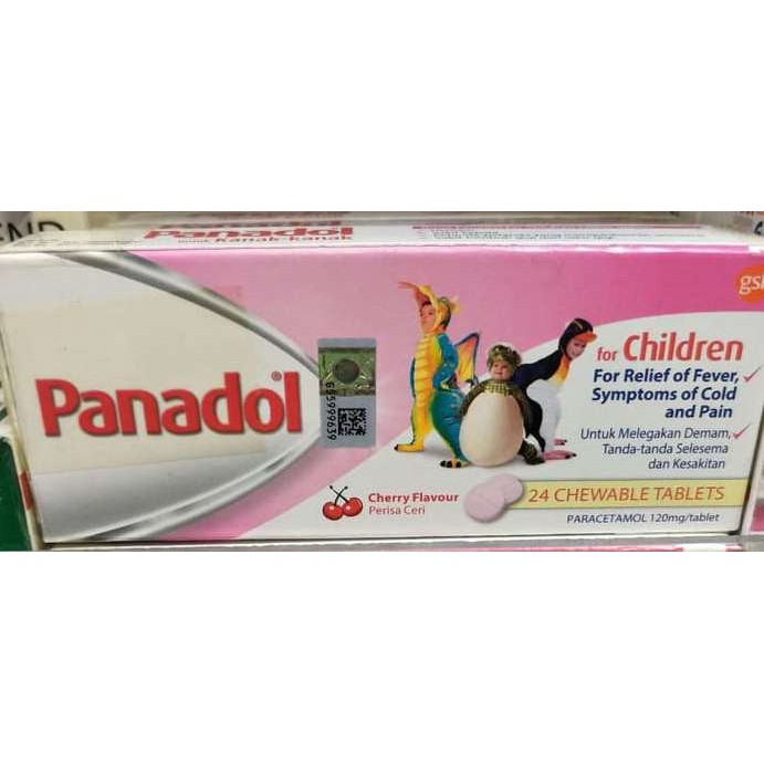 PANADOL FOR CHILDREN CHEWABLE TABLET 24'S (CHERRY FLAVOR) | Shopee Malaysia