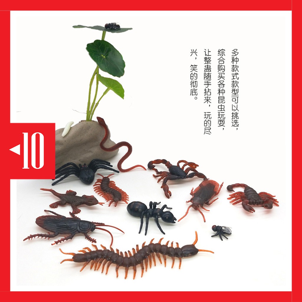 Srg toy gag prank toy squishy rubber insects flies cockroaches maggots ...