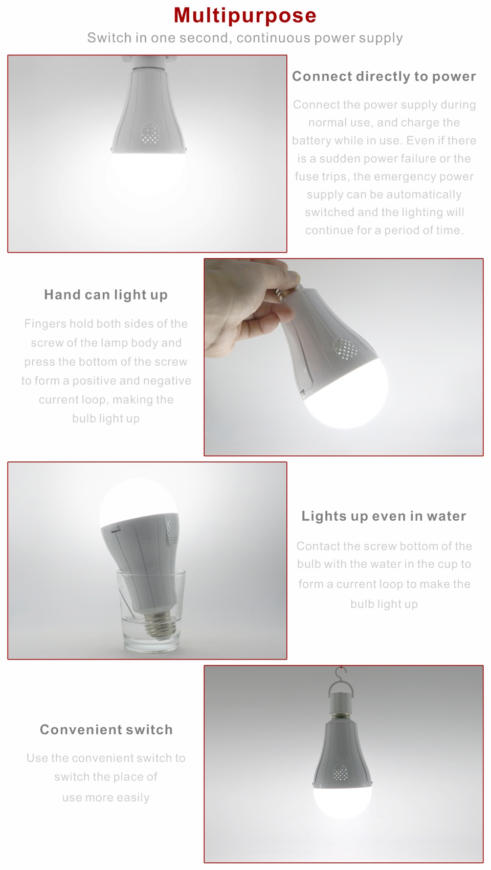 Got Liang LED Emergency Light Bulb 12w 15w 18w 22w 2400mAh 85-265V ...