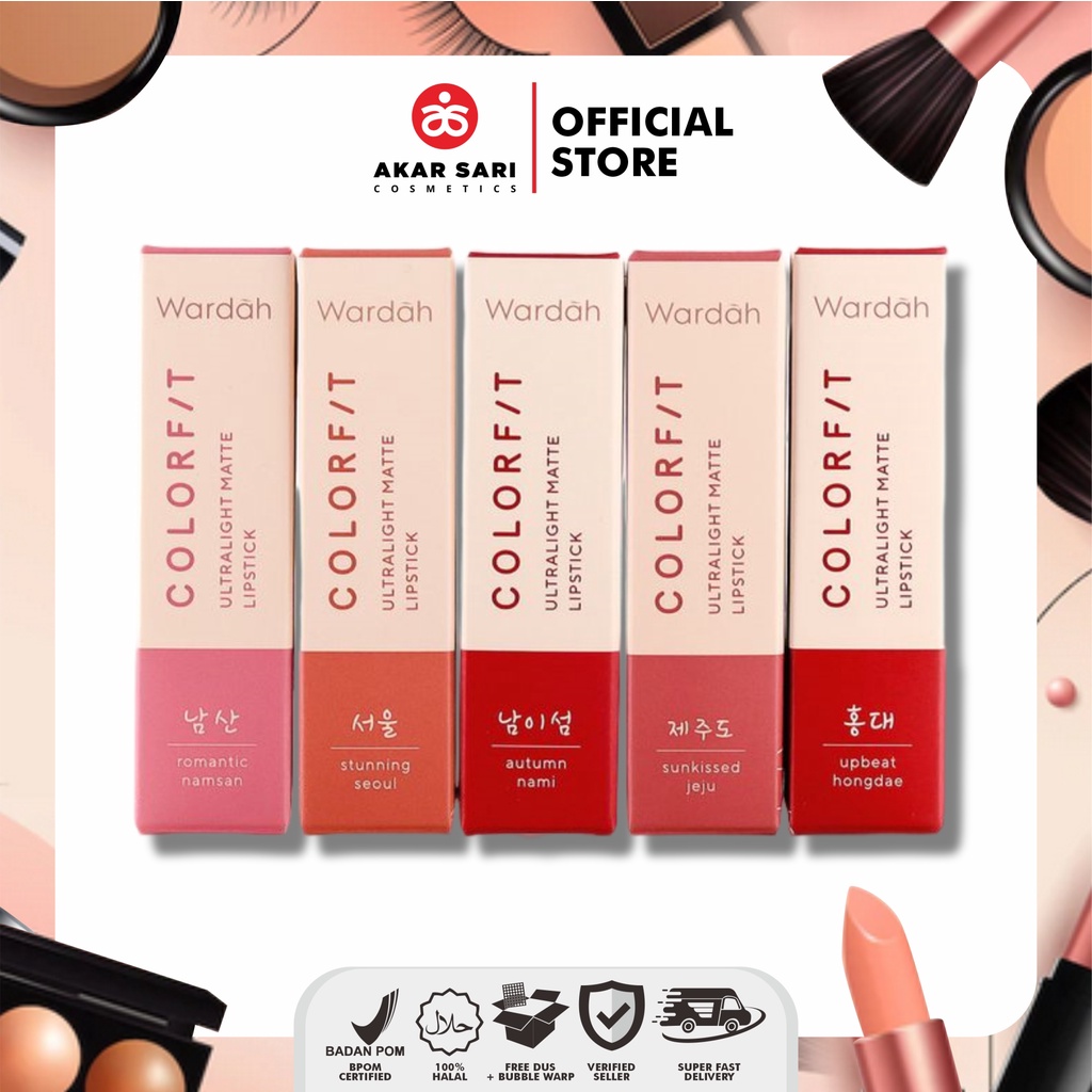 WARDAH COLORFIT ULTRALIGHT MATTE LIPSTICK 01- 08 | KOREA EDITION 09 - 13 | Shopee Malaysia