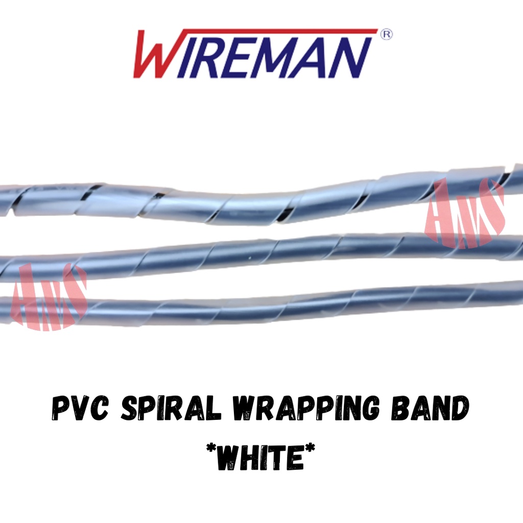 X10Mtr Wireman WSB Pvc Spiral Wrapping Band White Black Wrap Cable ...