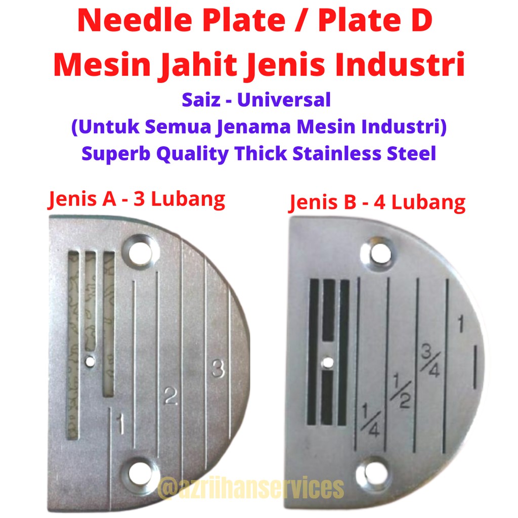 Plate D Needle Plate Mesin Jahit Industri Saiz Universal Untuk Semua ...