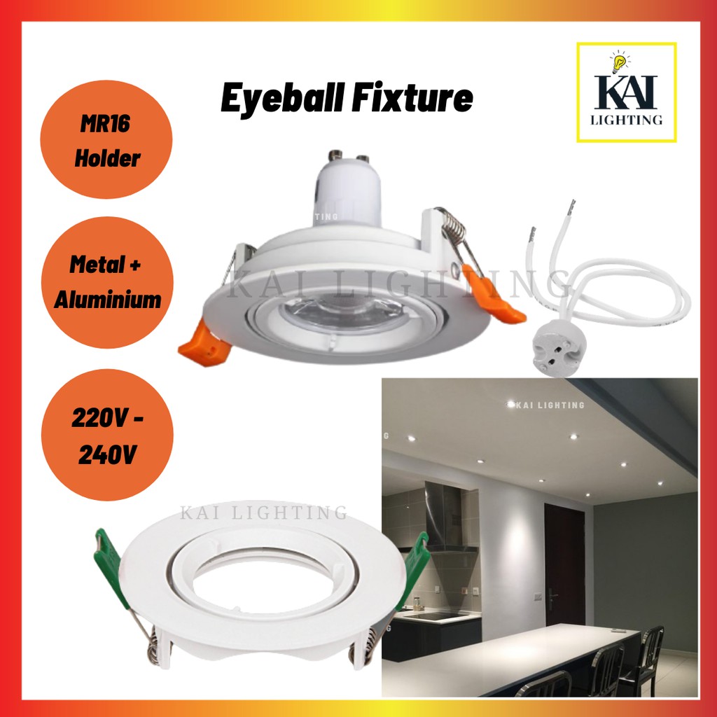 LED Eyeball Fitting Casing Black/White Downlight Casing Housing Light ...