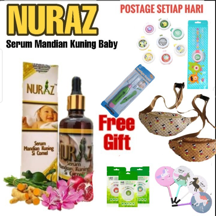 🔥NURAZ SERUM KUNING BABY / JAUNDICE + FREE GIFT🎁🎁🎁🎁 | Shopee Malaysia