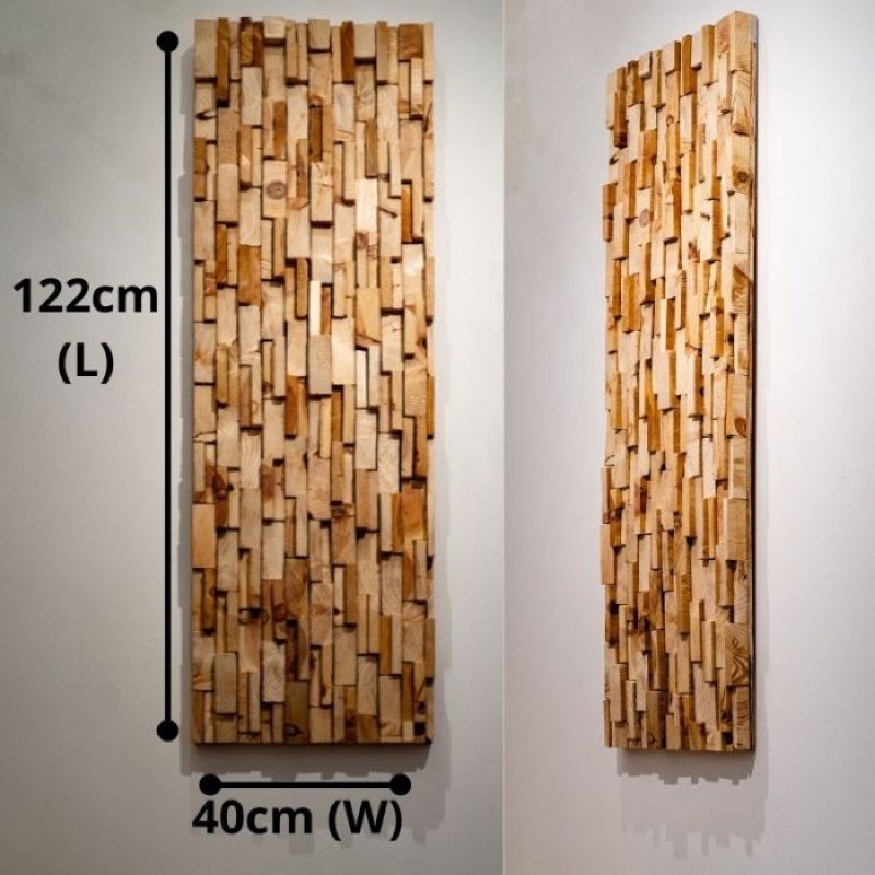 3d wood block fine pine wood wall deco kayu pine dekorasi dinding WALL ...