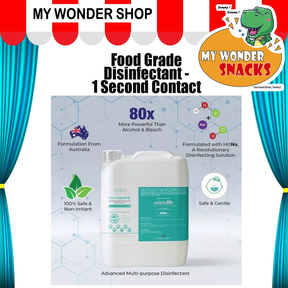 ASYLEA Food Grade Disinfectant - 1 Second Contact Time - ASYLEA MAXSAFE ...