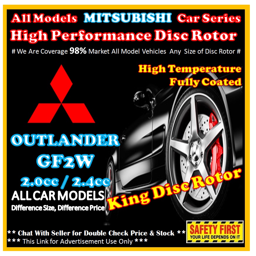 MITSUBISHI OUTLANDER GF2W Disc Rotor Drilled Slotted / Pemutar Cakera ...