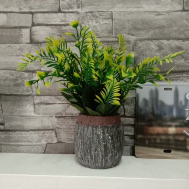 Bunga hiasan meja (pasu batu) | Shopee Malaysia