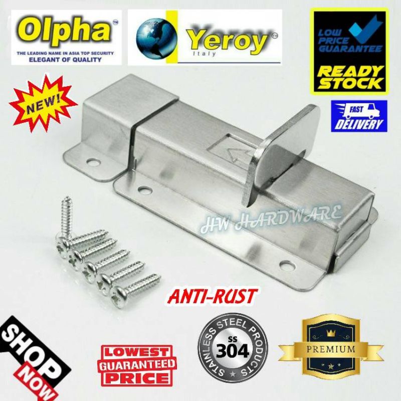 SUS304 Stainless Steel Door Bolts Latch Slug Sliding Door Lock Security ...