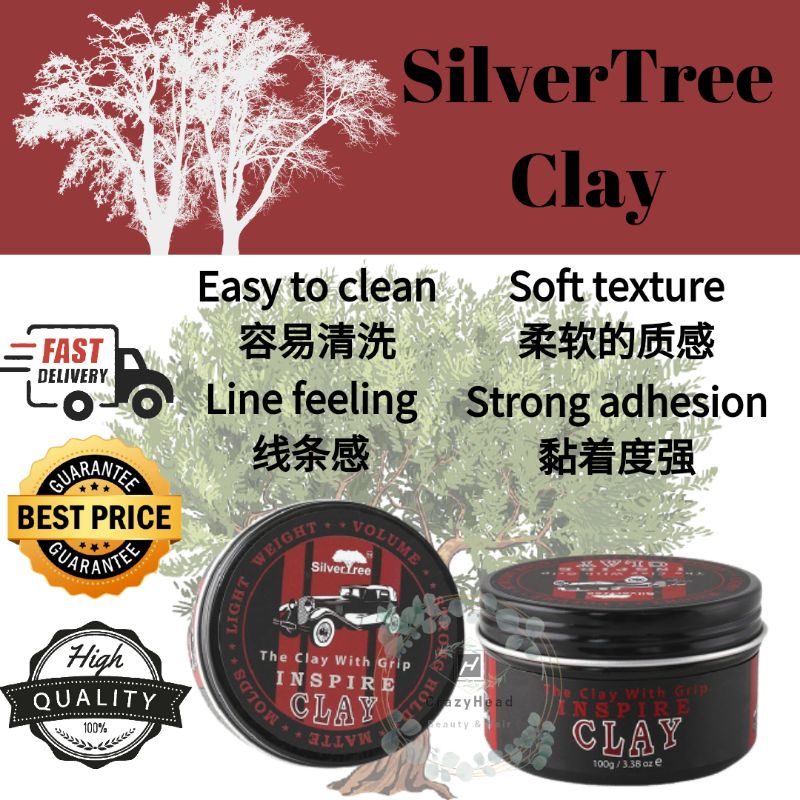 SILVERTREE CLAY (100g) READY STOCK 100% ORIGINAL Silver Tree Hair ...