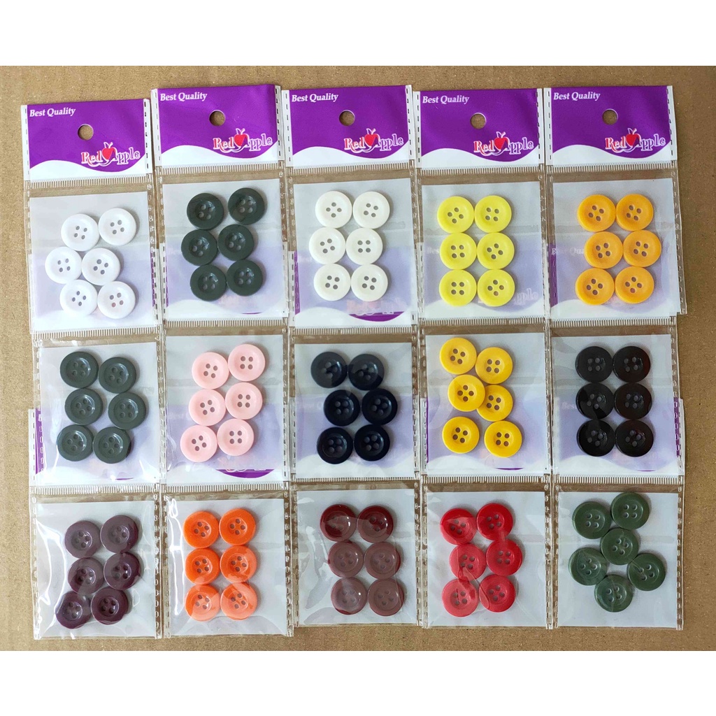 ( BUTANG-68 ) 14 mm / 22L butang bulat 4-lubang 6 biji/pkt. | Shopee ...