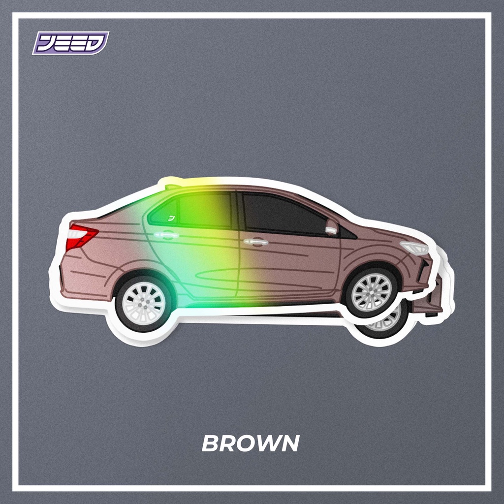 PERODUA BEZZA Sticker Hologram Laminate Custom Color Waterproof Art ...