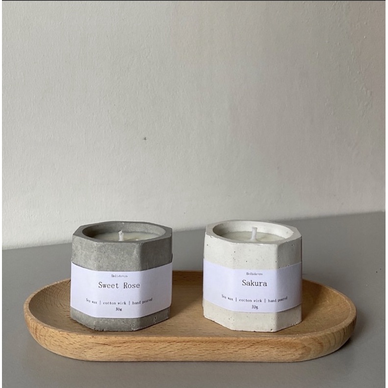 handpour hexagon concrete cotton wick candle 30g | Shopee Malaysia
