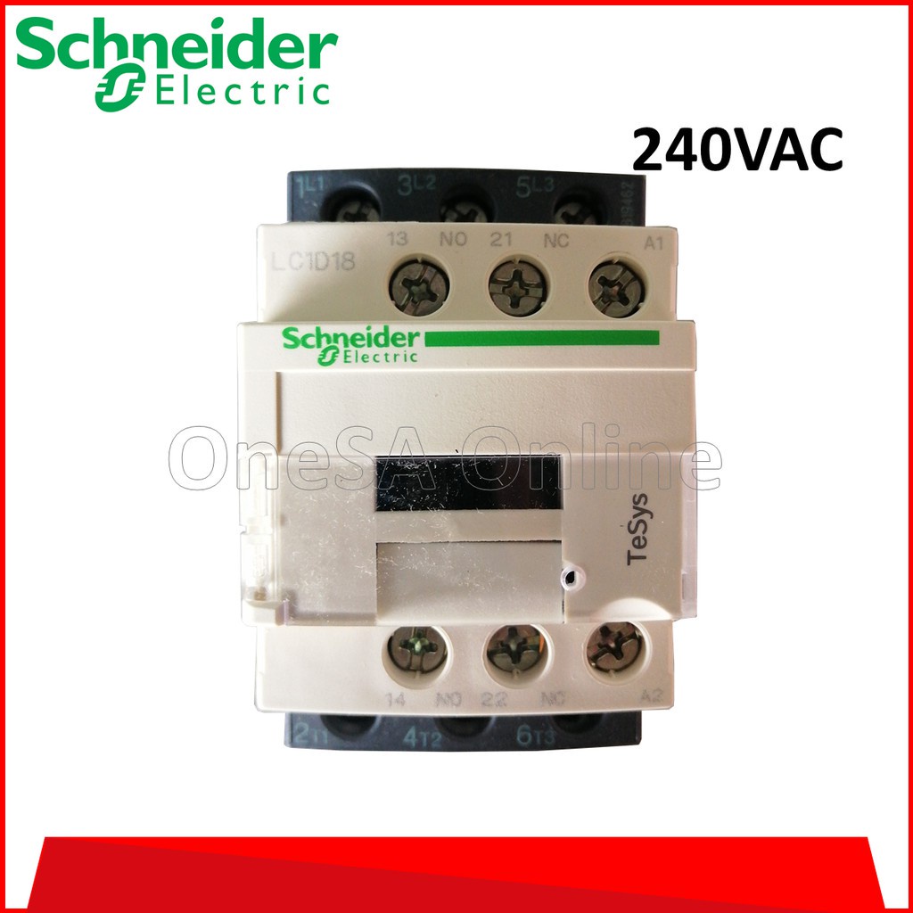 SCHNEIDER CONTACTOR D TYPE,4/9KW 18A(LC1D18U7,LC1D18BD) | Shopee Malaysia