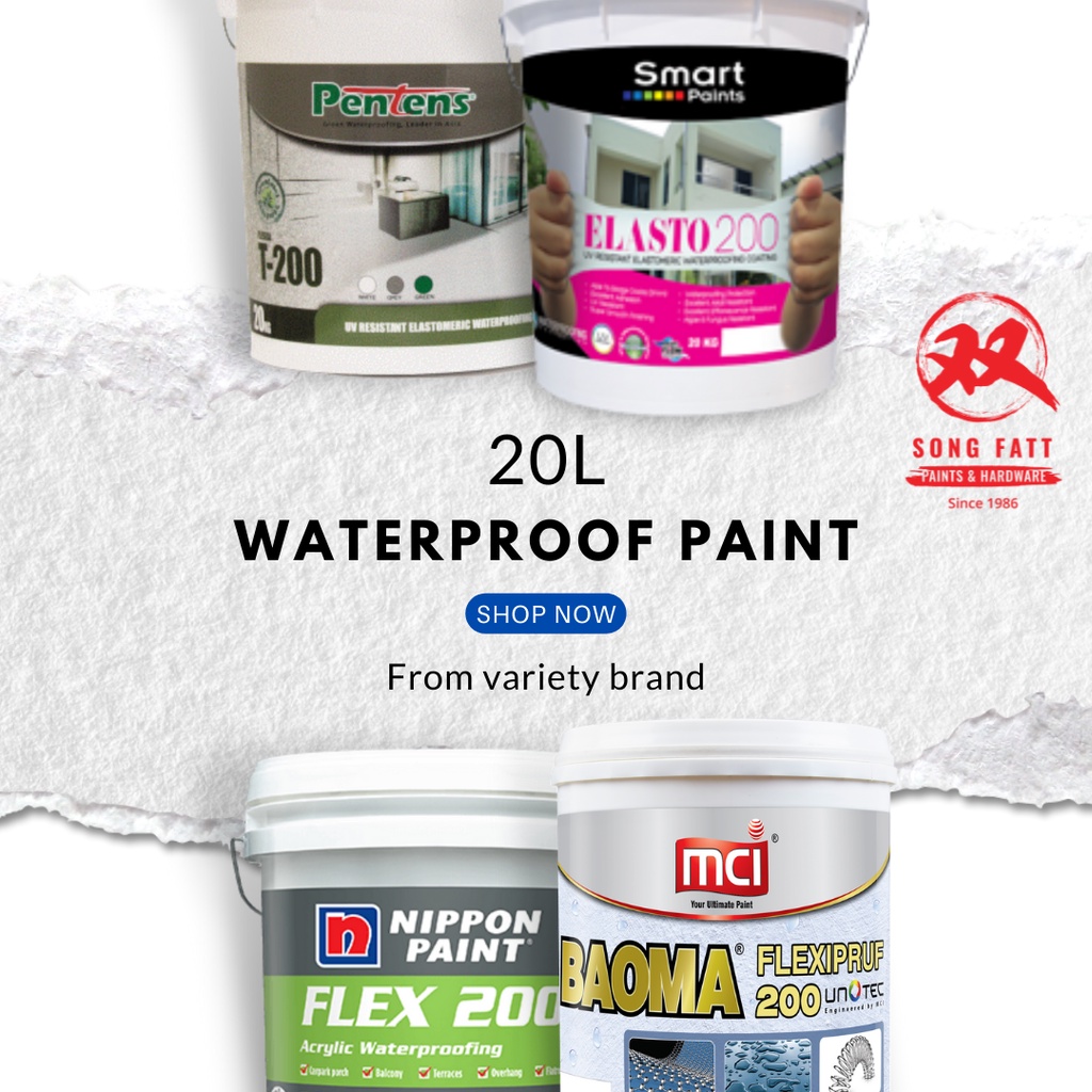 [Waterproofing Paint] Nippon FLEX 200/Pentens T 200/Smart Elasto 200 ...