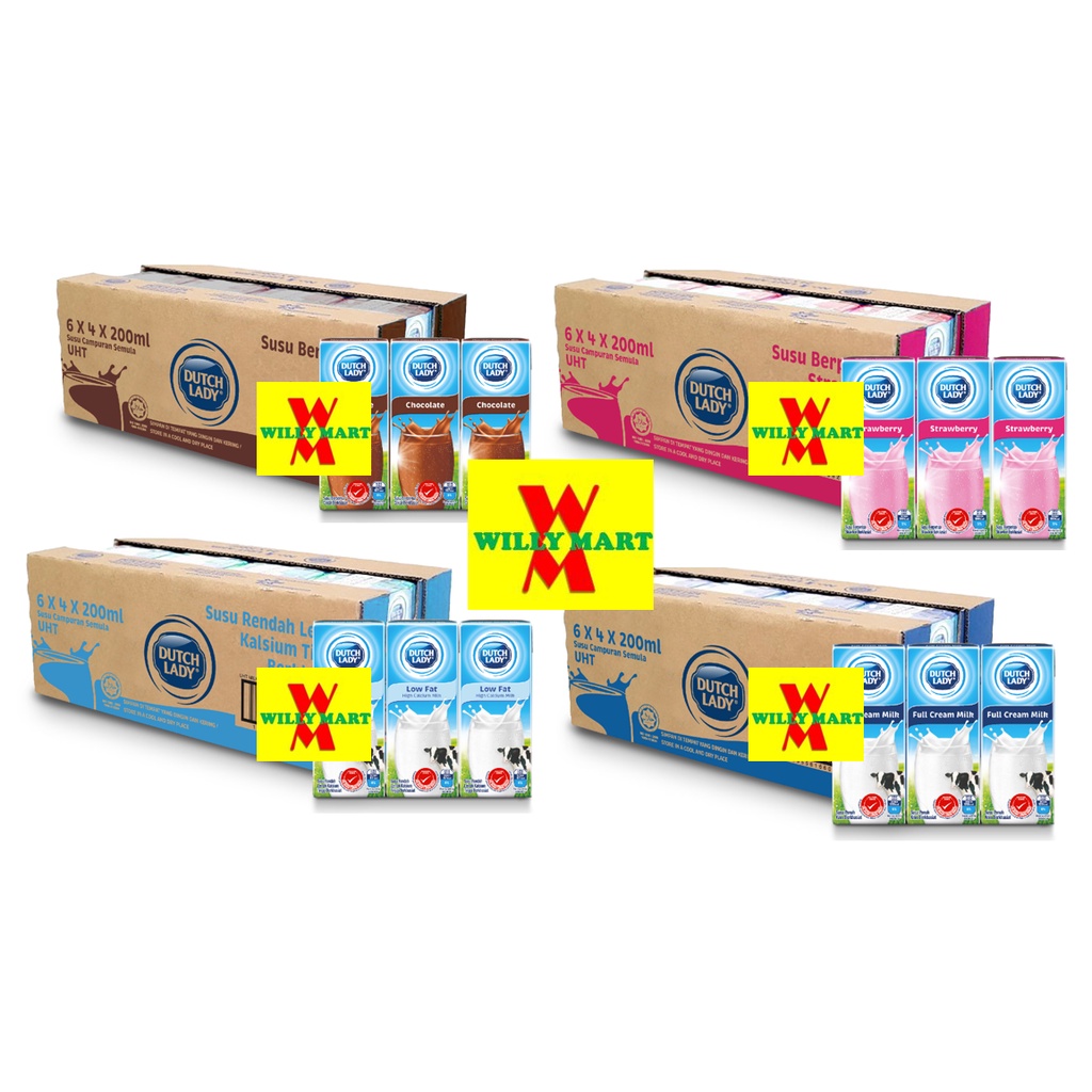 [CARTON] Dutch Lady Purefarm UHT Milk FULL CREAM/ COKLAT/ LOW FAT ...