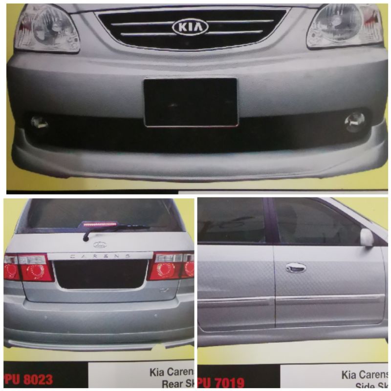 Kia Caren 2 PU Body Kit Set (4 pcs) - Front Skirt, Side Skirt, Rear ...