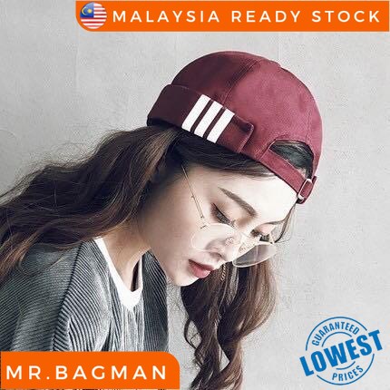 TOPIAH VIRAL KOPIAH TOPI PLAIN WITH 3 LINE AND MESH MIKI HAT SAILOR CAP ...