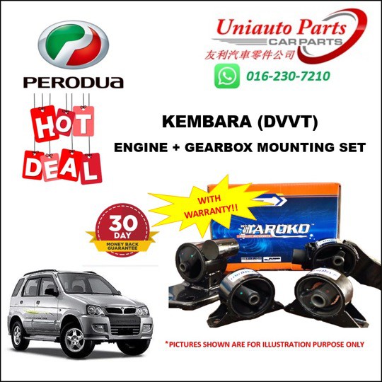 PERODUA KEMBARA (DVVT) ENGINE + GEARBOX MOUNTING SET (3PCS) | Shopee ...