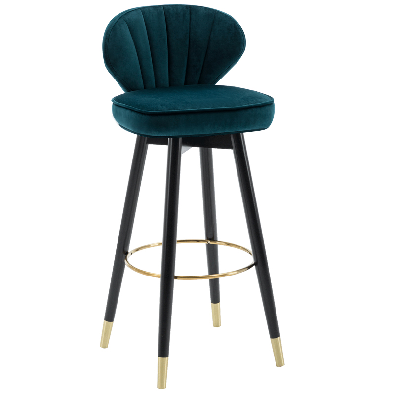 Nordic light luxury solid wood bar chair American high chair Fashion ...