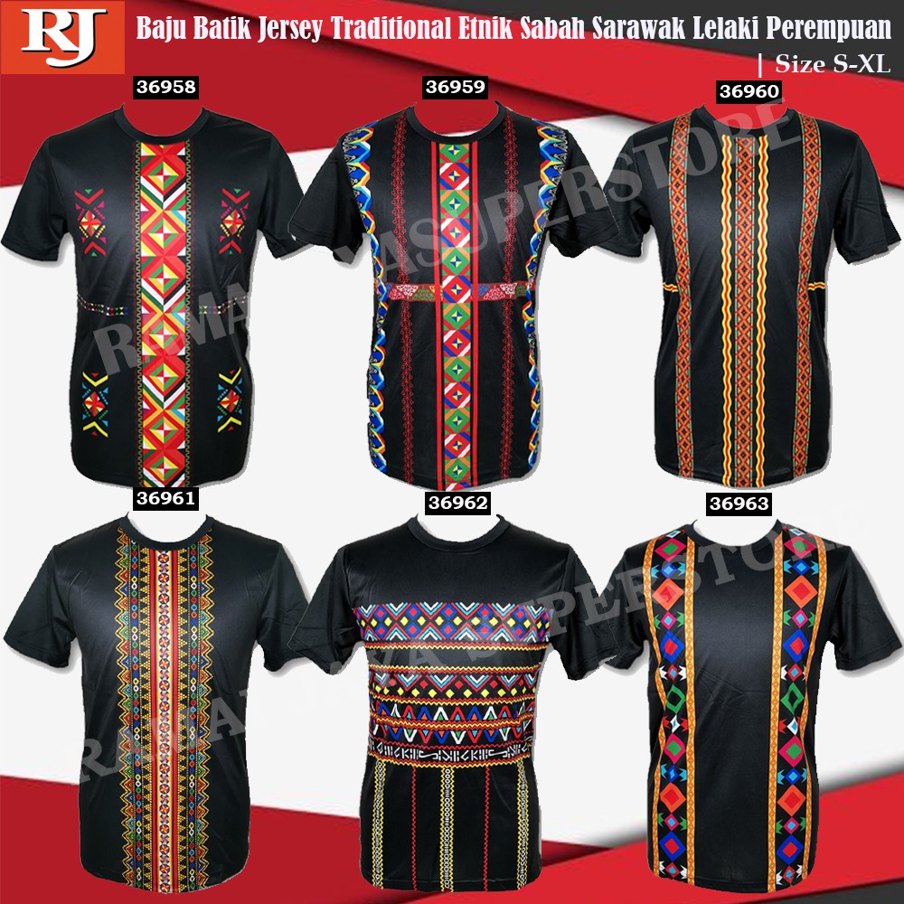 🔥HOT🔥Ready Stock!! Baju Batik Jersey Traditional Etnik Sabah Sarawak ...