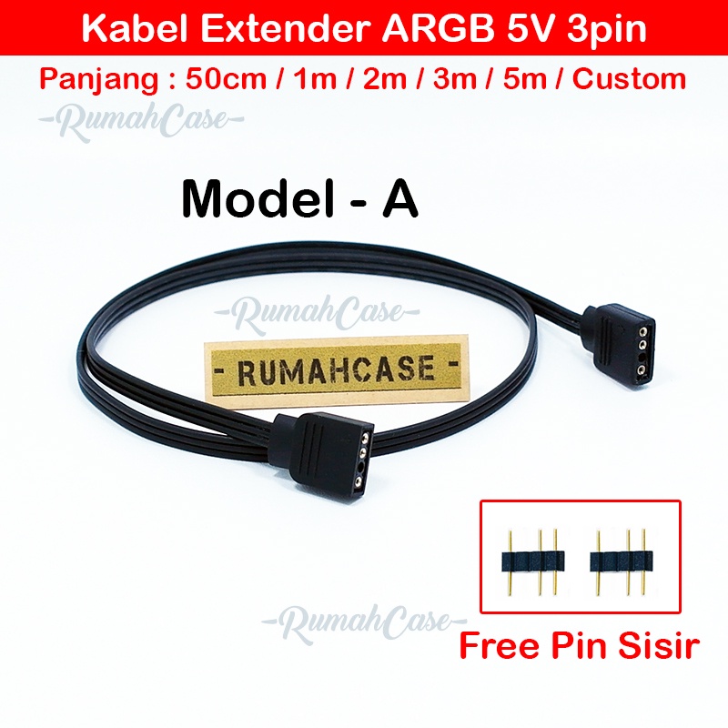 ARGB Cable Extender 5V 3 Pin Extend Cable LED Strip Male Female 3pin ...