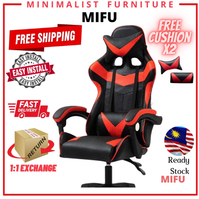 MIFU Ergonomic Gaming Chair Murah Kerusi Office Study Computer Premium ...