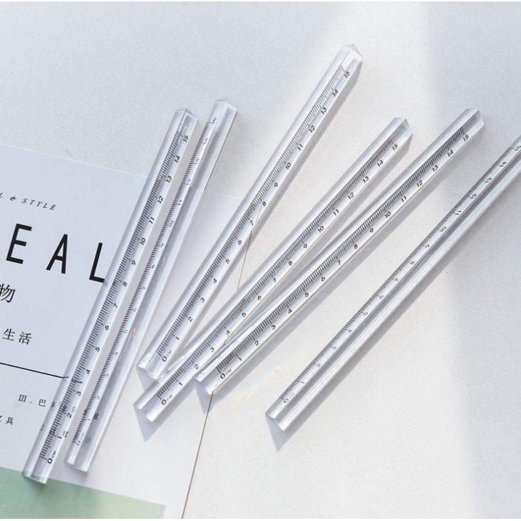 Triangle Ruler Cute 15cm Paint Measuring transparent Ruler For Student ...