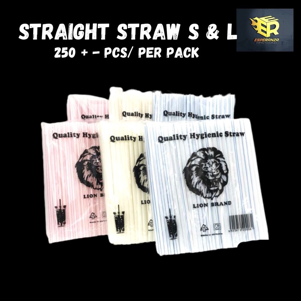 MIXED COLOUR PLASTIC STRAW LION BRAND/ DRING STRAW {SIZE L/S} | Shopee ...