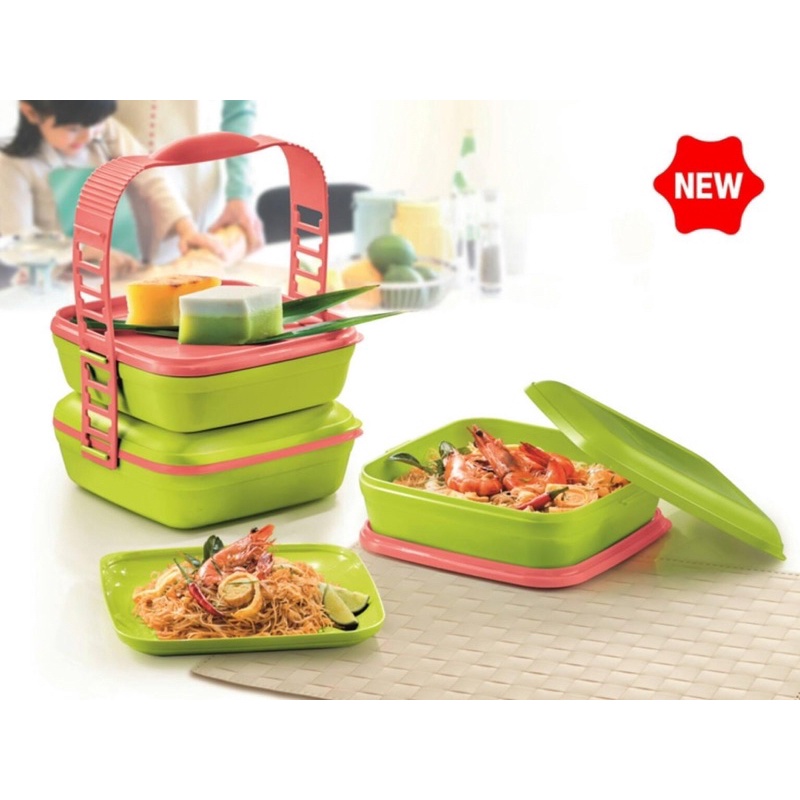 Tupperware Picnic Trio with Cariolier 1.6L /PICNIC SET/TRAVEL BUDDY SET ...