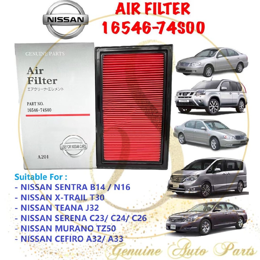 (100% ORIGINAL) NISSAN Engine Air Filter Sentra X-Trail Cefiro Serena ...