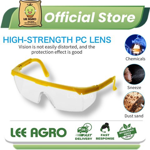 Yellow Safety Glasses Spectacles Eye Protection Cermin Mata Mesin ...