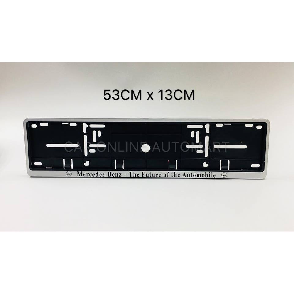 Car number Plate License Frame Cover with Logo MERCEDES-BENZ Silver ...