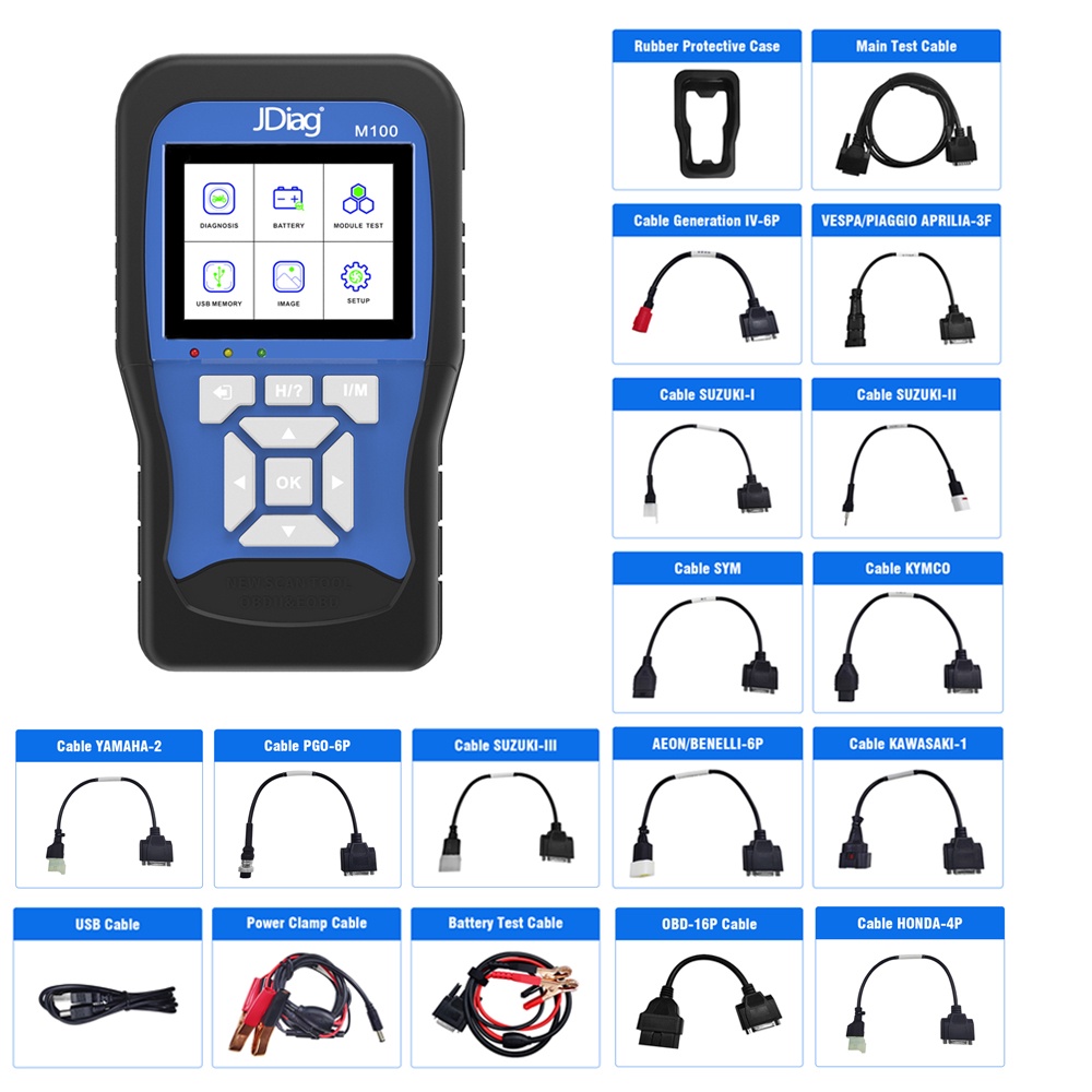 JDIAG M100 Motorcycle Diagnostic Tool Standard Version M100 Motorcycle ...
