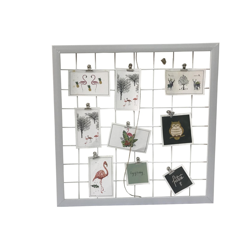 Family Picture Frame collage with Wire Panel Board of 9 picture photos ...
