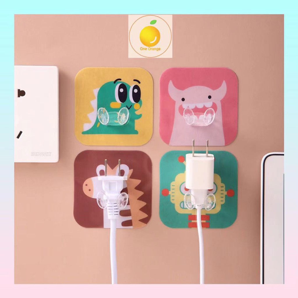 3pcs Cute Cartoon Hook Wall Hook Home Office Sticker Kartun Multifungsi ...