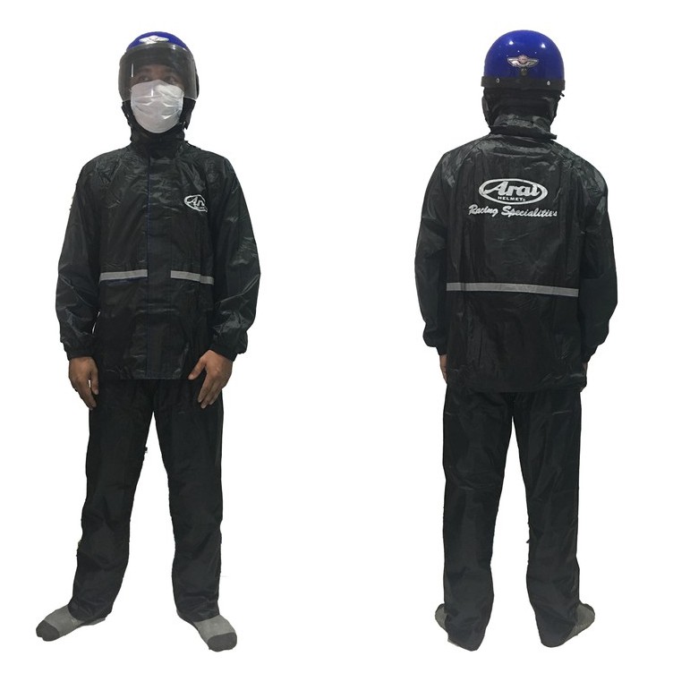 Arai (A) Raincoat Motorcycle Jacket (BLACK) High Quality (A) Waterproof ...