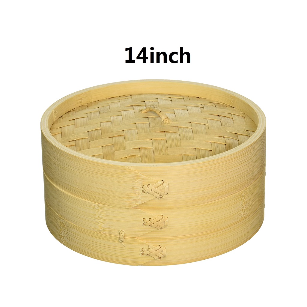 14inch Bamboo Steamer Body & Cover/ Bakul kukus pau/ kuih/ Dim Sum ...