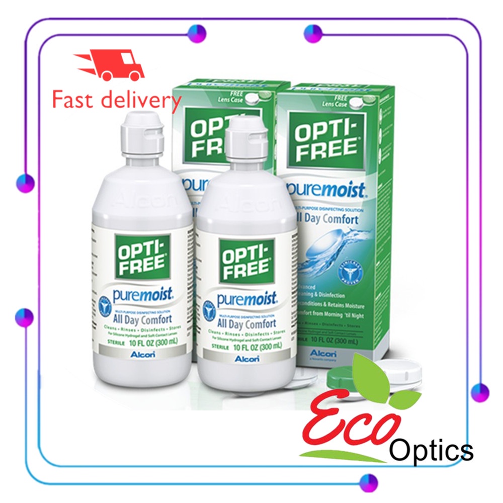 (Exp 2027/4)Alcon Opti-Free Pure Moist Solution Twin Pack Multipurpose ...