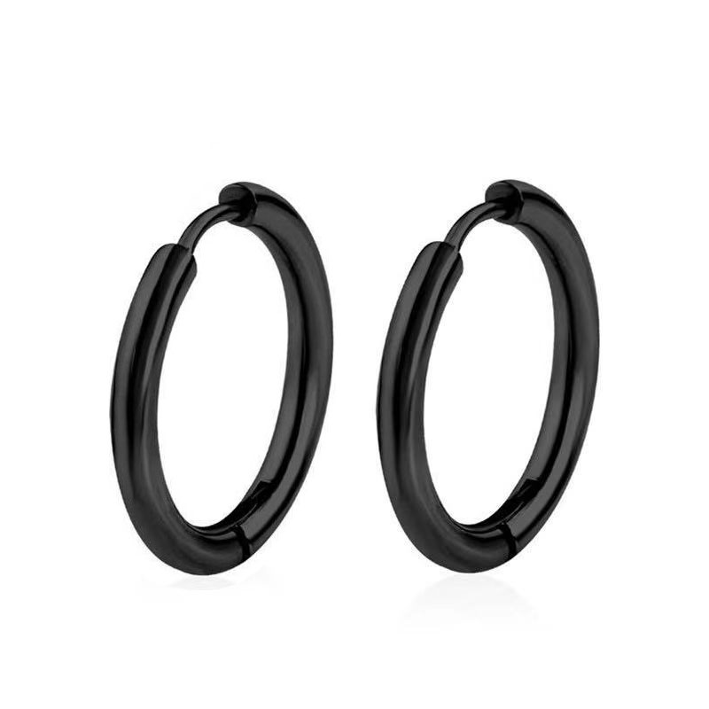 Magnetic Clip Earrings Without Piercing Titanium Steel Black Color