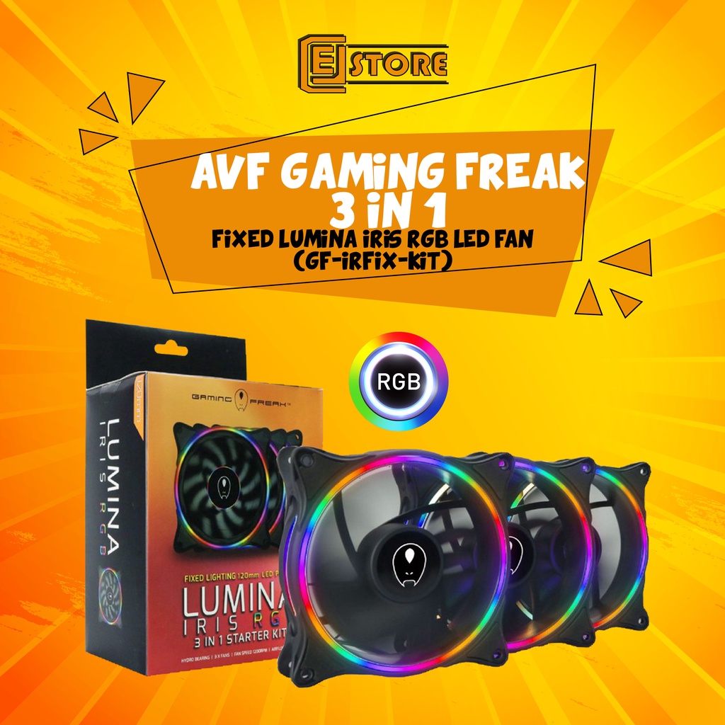 (1 Box 3 Fan)AVF GAMING FREAK LUMINA IRIS FIX RGB LED Fan (GF-IRFIX-KIT ...