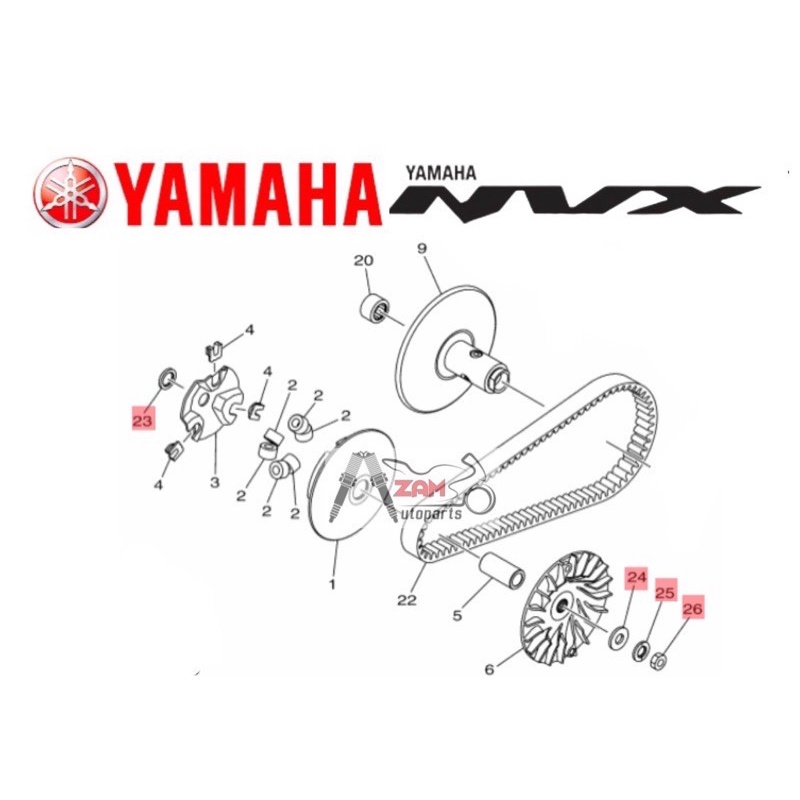 YAMAHA NVX CVT PART ORIGINAL - [READY STOCK] | Shopee Malaysia