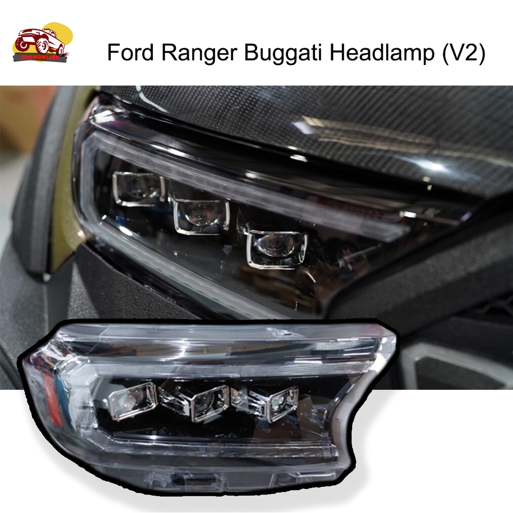 Ford Ranger T7/T8 Bugatti Head Lamp LED 3pcs/ Bugatti Style (V2 ...