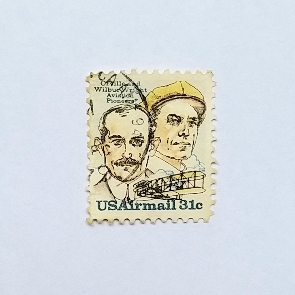 STAMP USA ORVILLE WILBUR WRIGHT AVIATION PIONEERS KITTY HAWK PLANE 1978 ...