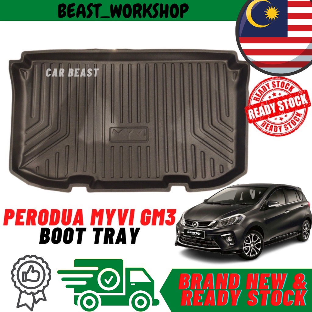 🔥PERODUA MYVI Gen3 GM3 2018🔥 PCT OEM BOOT TRAY /LUGGAGE TRAY Non Slip ...