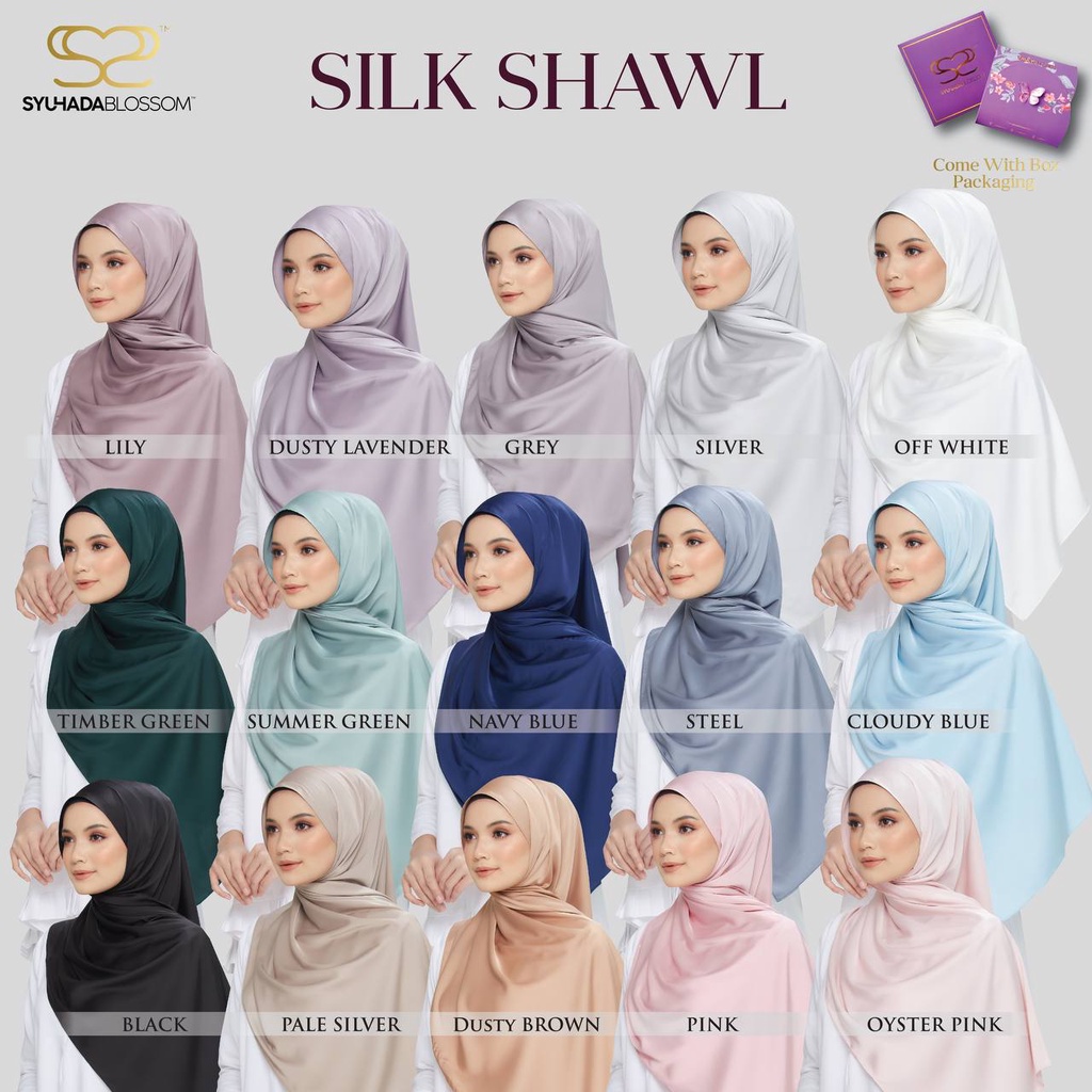 SYUHADA BLOSSOM [ Silk Shawl/ Selendang Satin ] | Shopee Malaysia