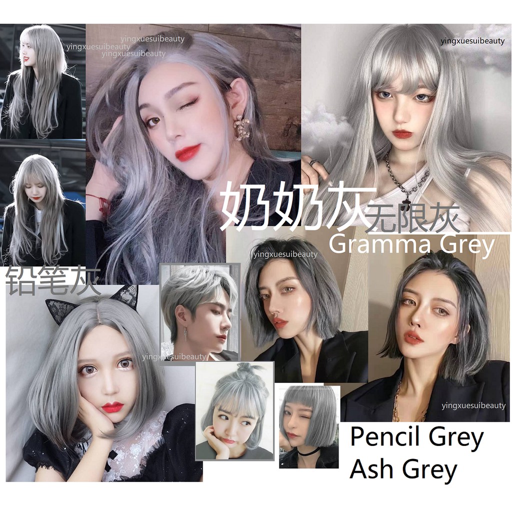 Pencil Grey / Ash Grey / Gramma Grey Hair 🔥Color Dye Cream🔥 | Shopee Malaysia