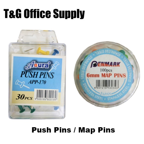 Pins / Push Pins (30pcs) / Map Pins (100pcs) | Shopee Malaysia