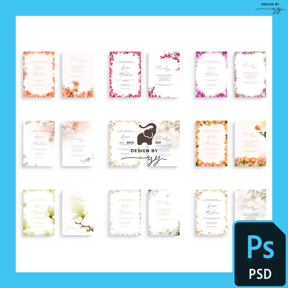 250 Photoshop Modern Wedding Card Template PREMIUM [ .psd ] Template ...